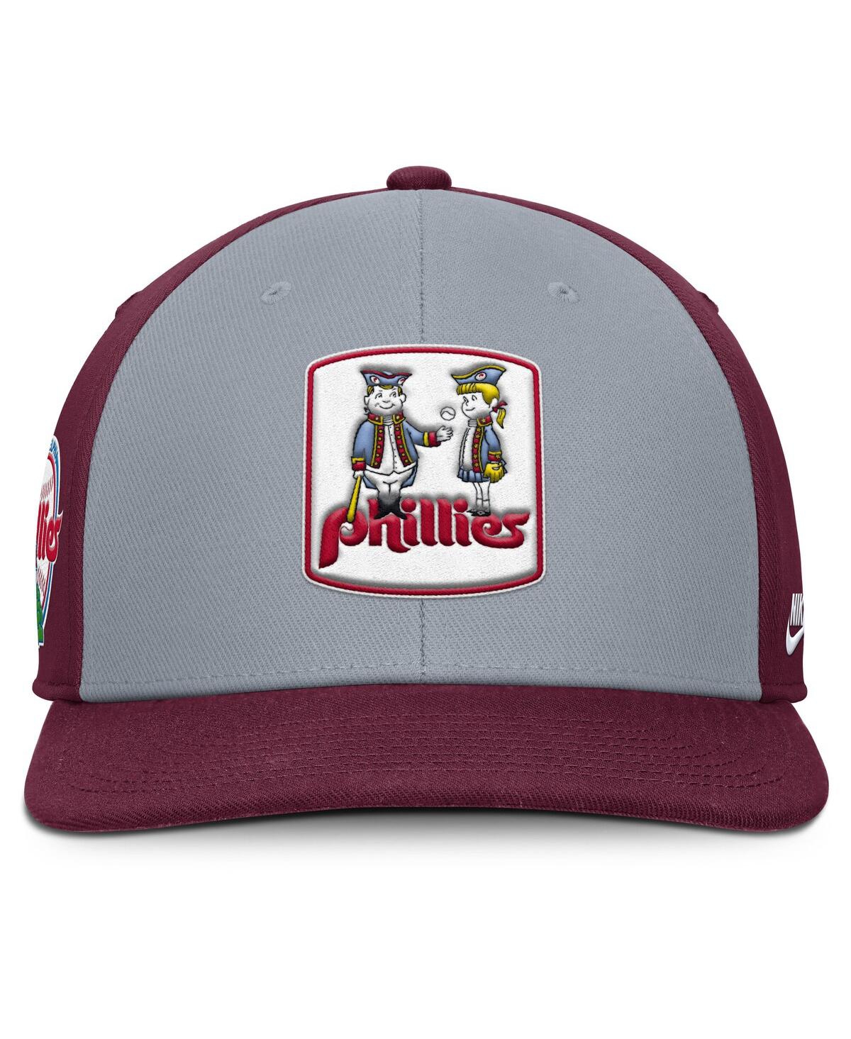 Nike Men's Gray/burgundy Philadelphia Phillies Pro Performance Snapback ...