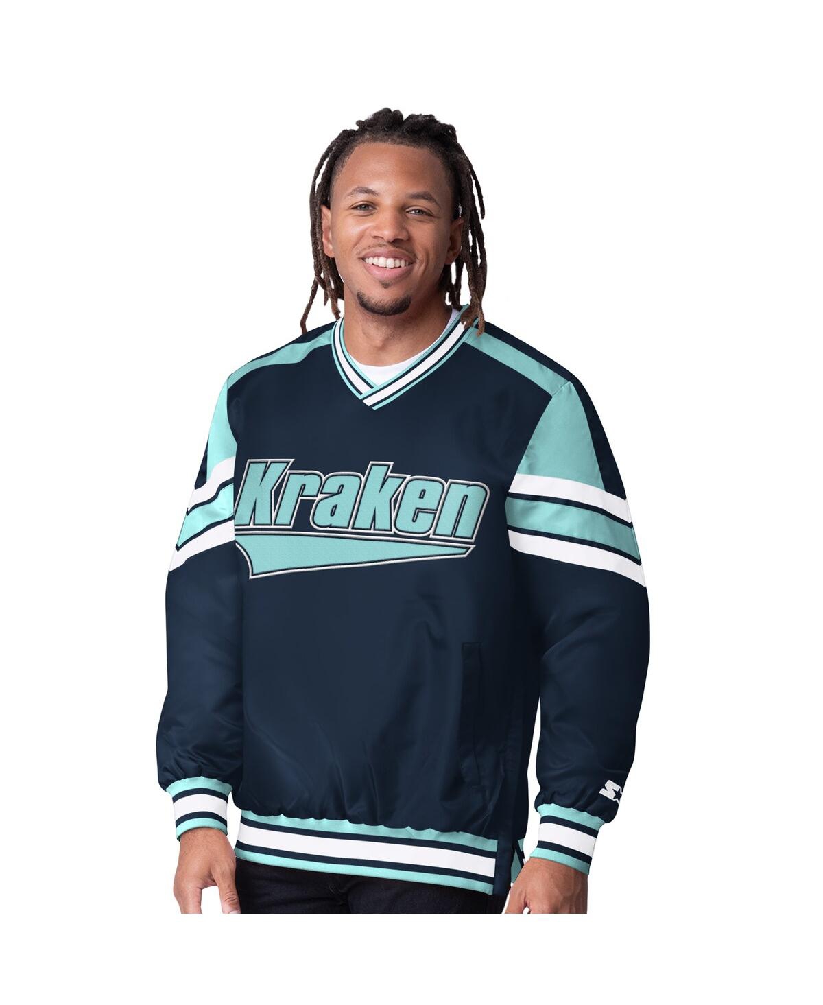 Click here for Starter Mens Navy Seattle Kraken Reliver I V-Neck... prices
