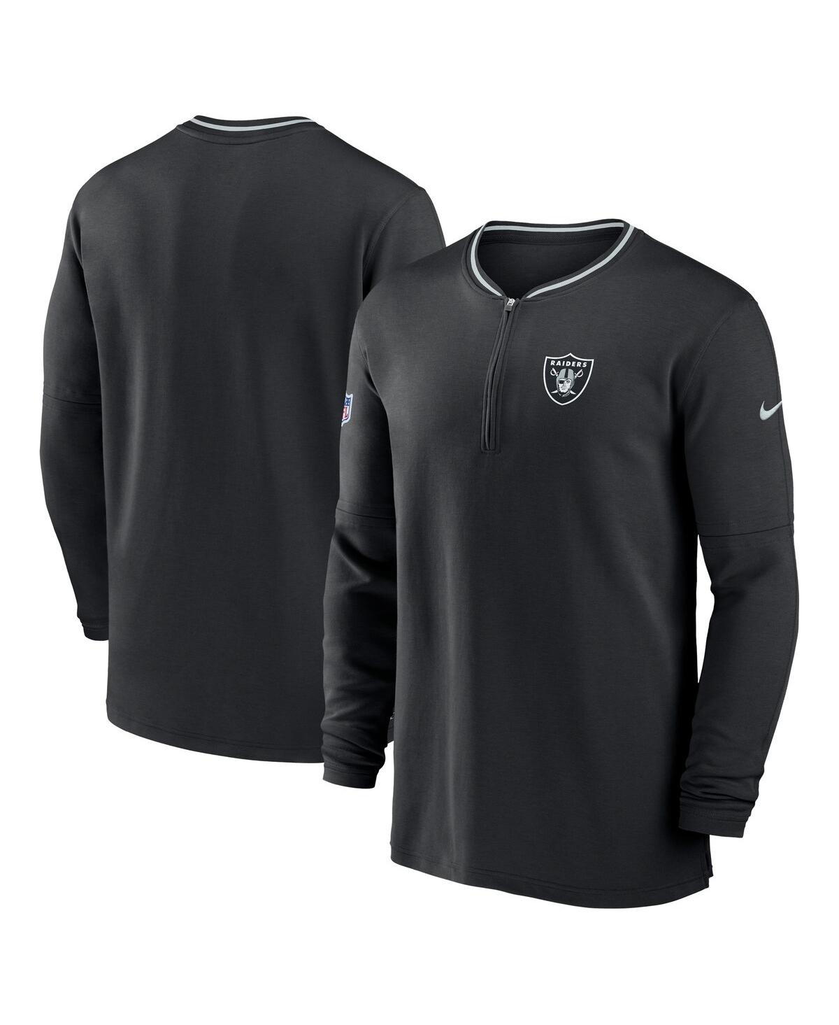 Click here for Nike Mens Black Las Vegas Raiders Coach Half-Zip S... prices