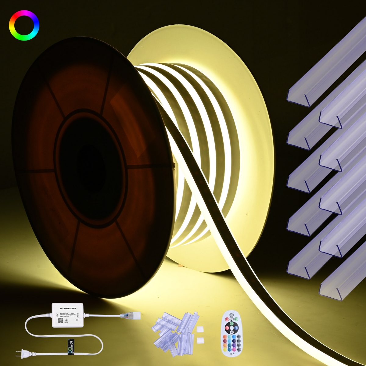 Click here for DELight 50FT Rgb Neon Rope Lights with 2" Pla... prices