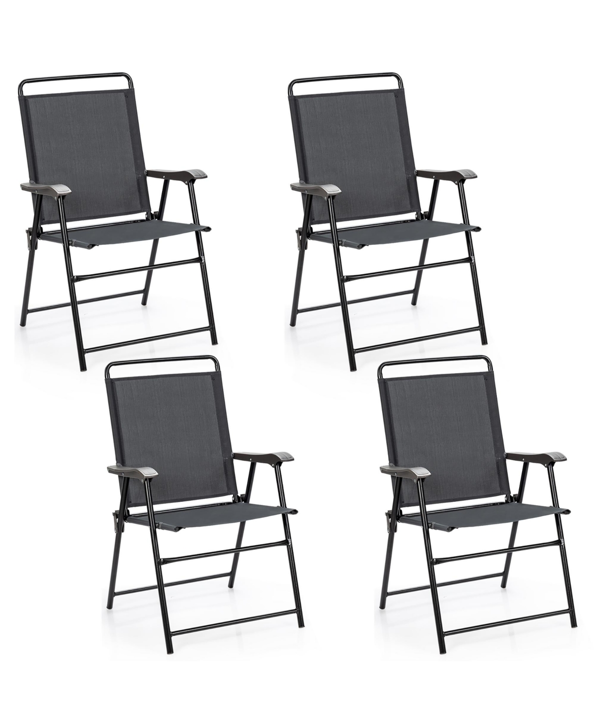 Click here for 4PCS Outdoor Patio Folding Chair W/Armrest Portabl... prices