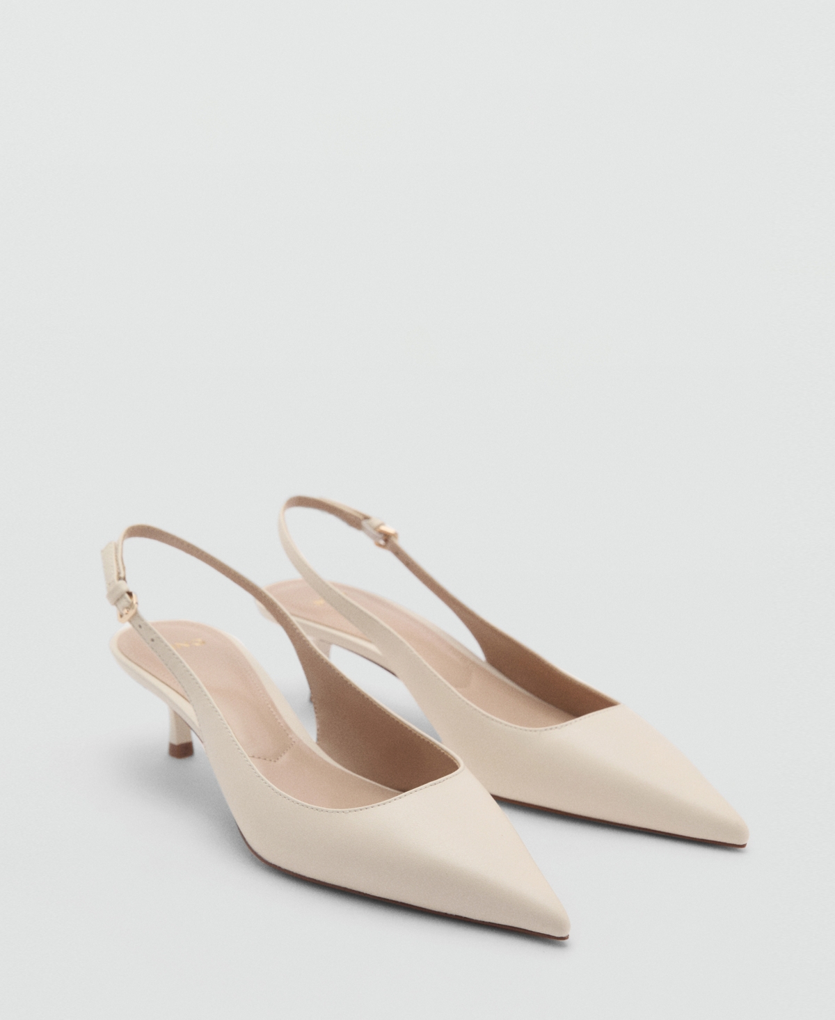 Click here for Mango Womens Heel Leather Shoes - Ecru prices