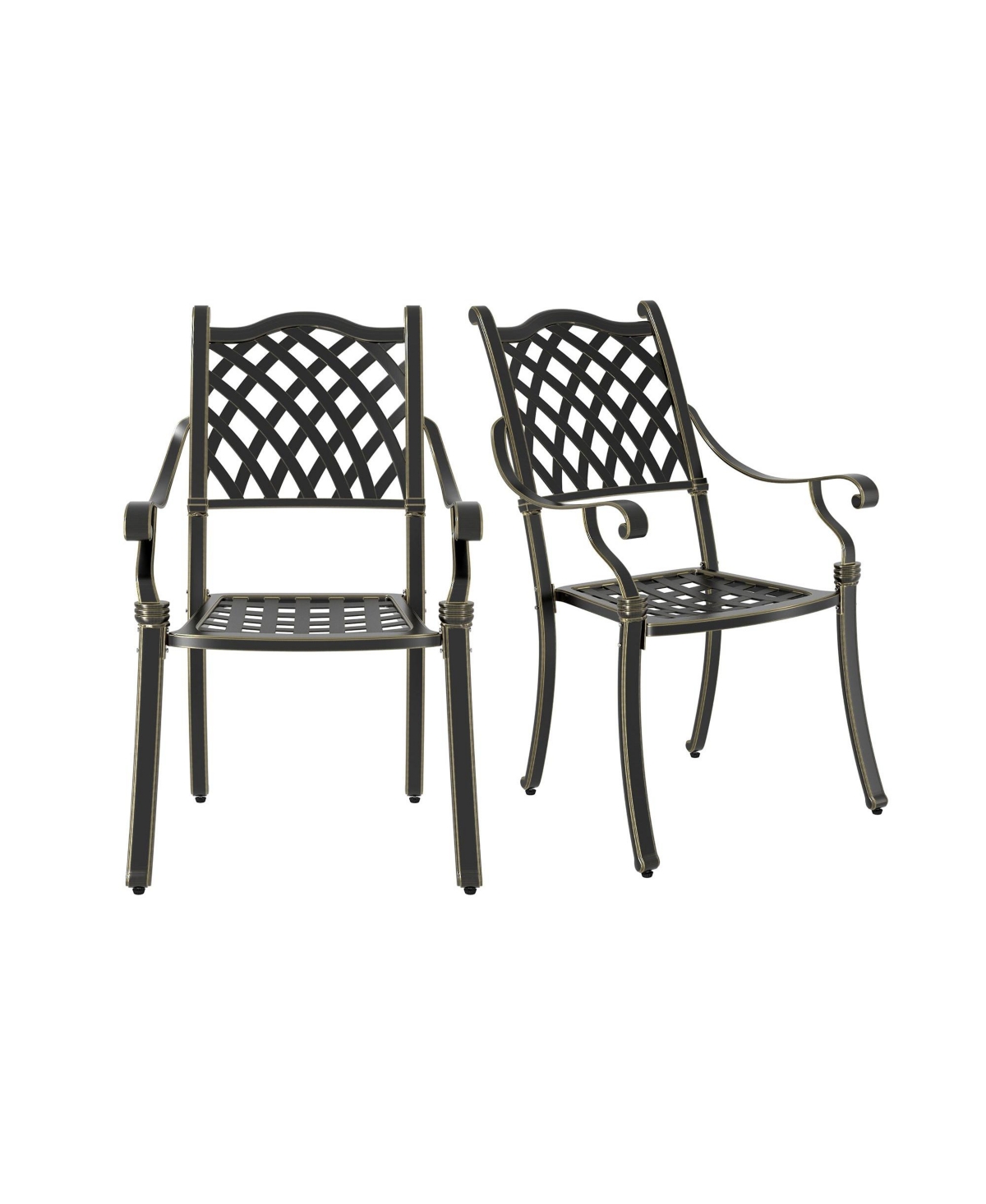 Click here for Mondawe Outdoor Cast Aluminum Dining Armchair - Br... prices