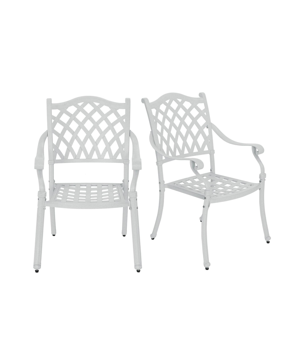 Click here for Mondawe Outdoor Cast Aluminum Dining Armchair - Wh... prices