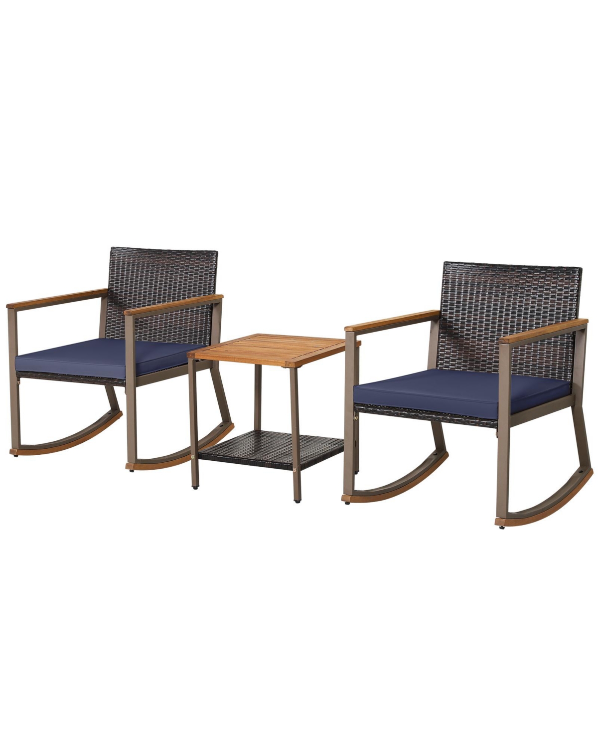 Click here for 3 Pieces Rattan Rocking Bistro Set with Table and... prices