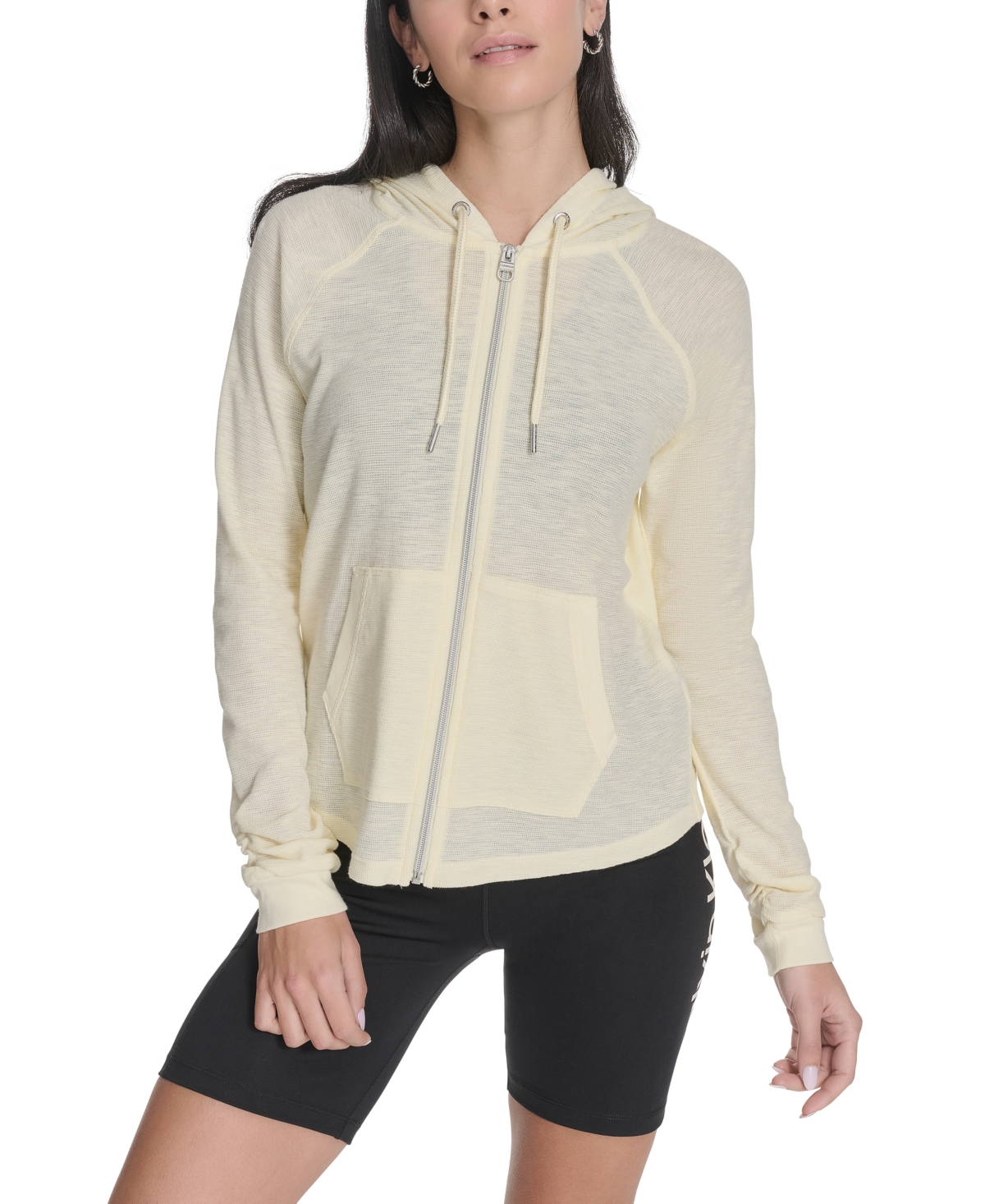 Click here for Calvin Klein Performance Ruched-Sleeve Zip Hoodie... prices