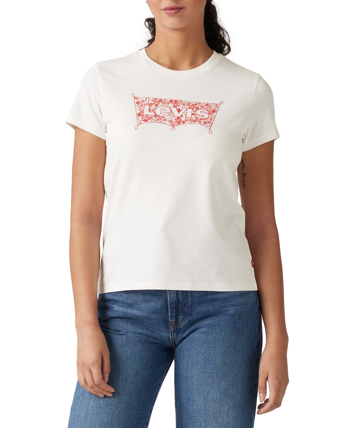 Click here for Levis Womens Perfect Graphic Logo Cotton T-shirt -... prices
