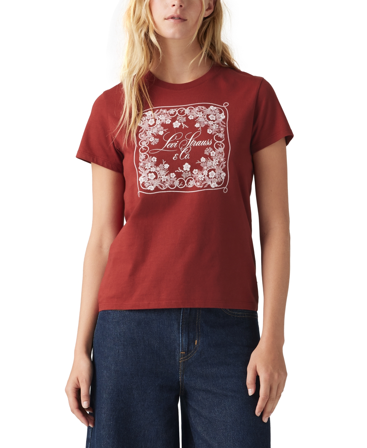 Click here for Levis Womens Perfect Graphic Logo Cotton T-shirt -... prices