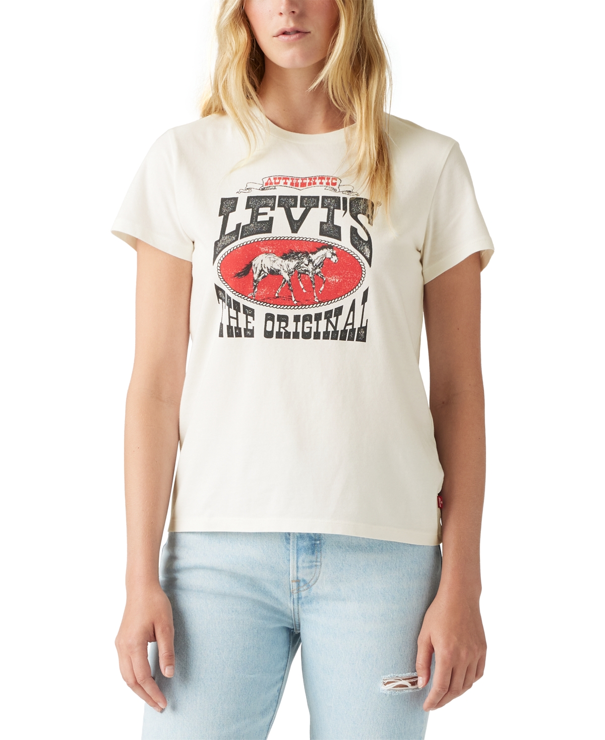 Click here for Levis Womens Perfect Graphic Logo Cotton T-shirt -... prices
