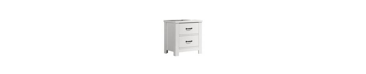 Click here for Nightstand with 2 Drawers and Black Handles for Be... prices
