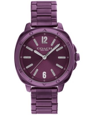COACH Women's Kitt Ionic Plated Purple Steel Bracelet Watch, 34mm - Macy's