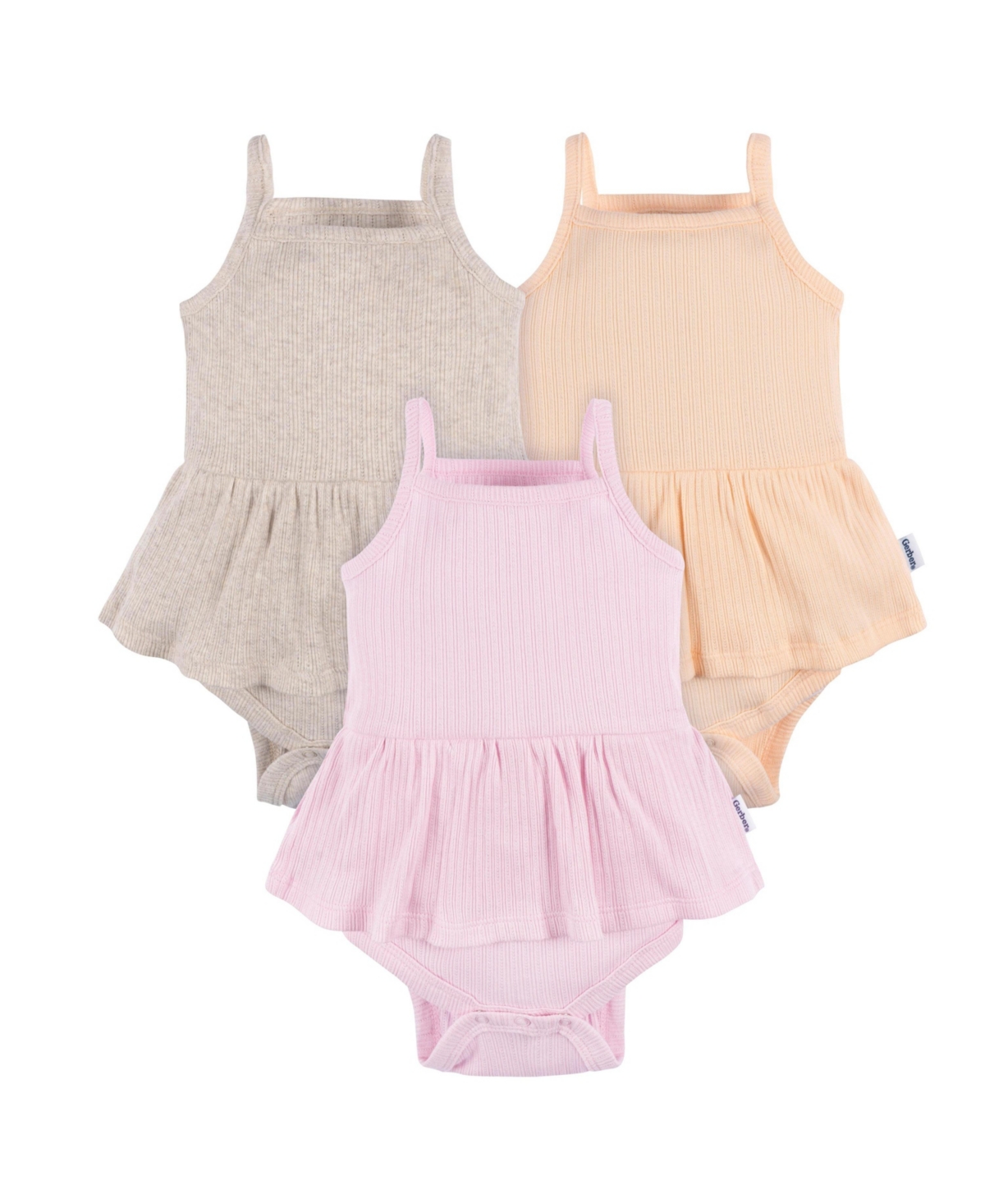 Click here for Gerber Baby Girls 3-Pack Sleeveless Skirted Onesie... prices
