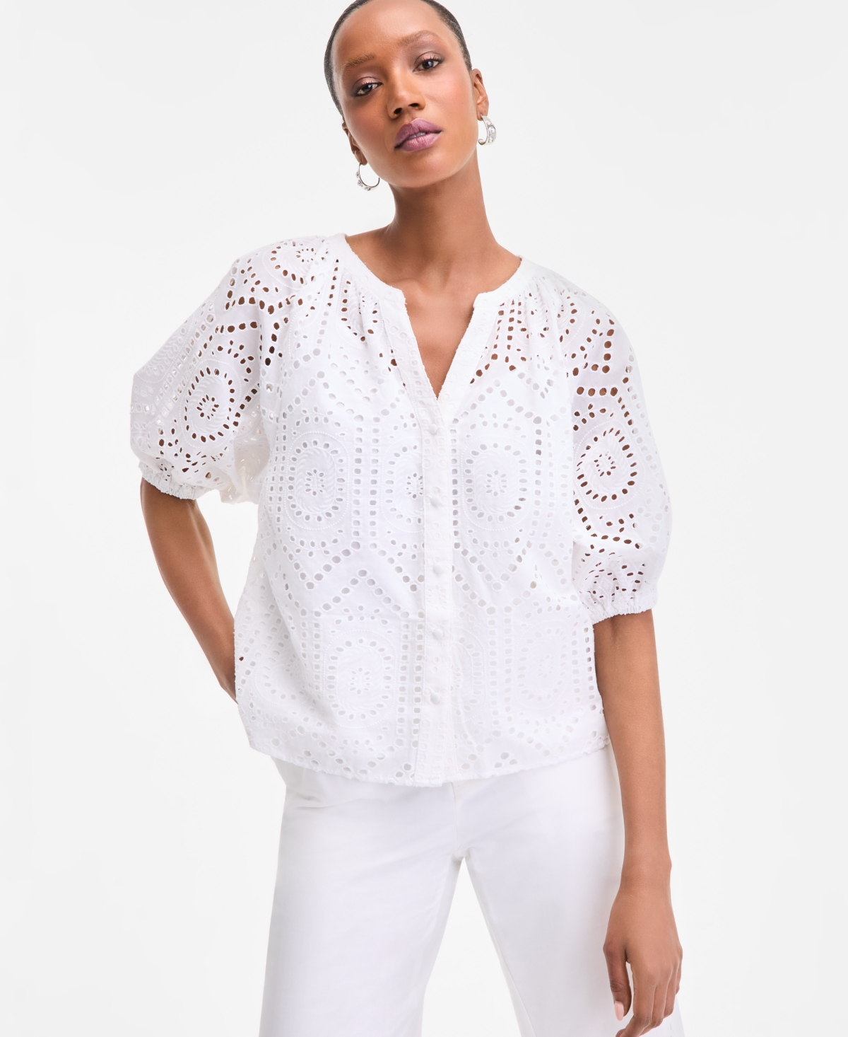 Click here for I.n.c. International Concepts Womens Cotton Eyelet... prices