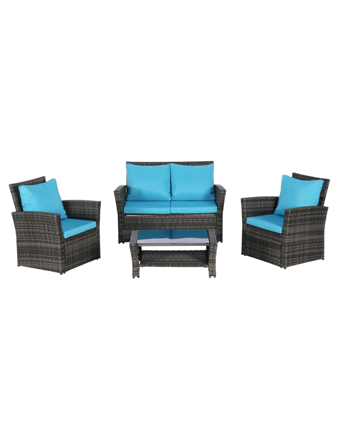 Click here for 4-Piece Outdoor Patio Furniture Set  Rattan Chairs... prices