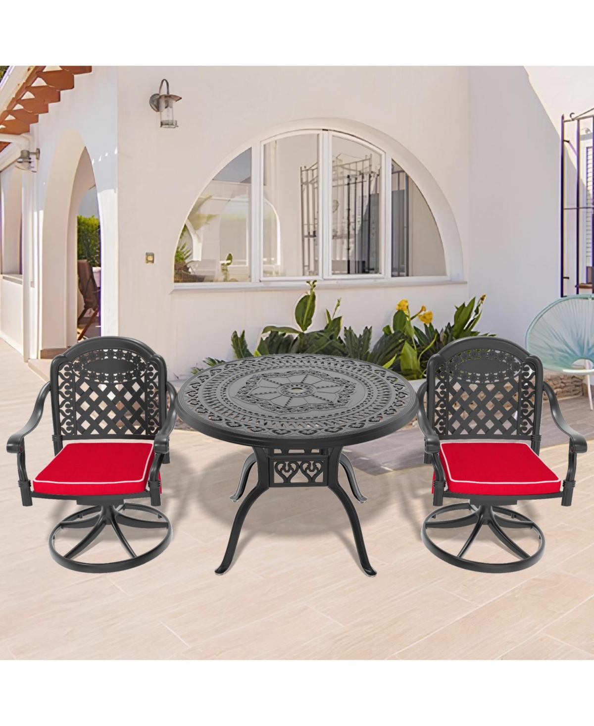 Click here for Streamdale 3-pc Cast Aluminum Dining Set  2 Swivel... prices