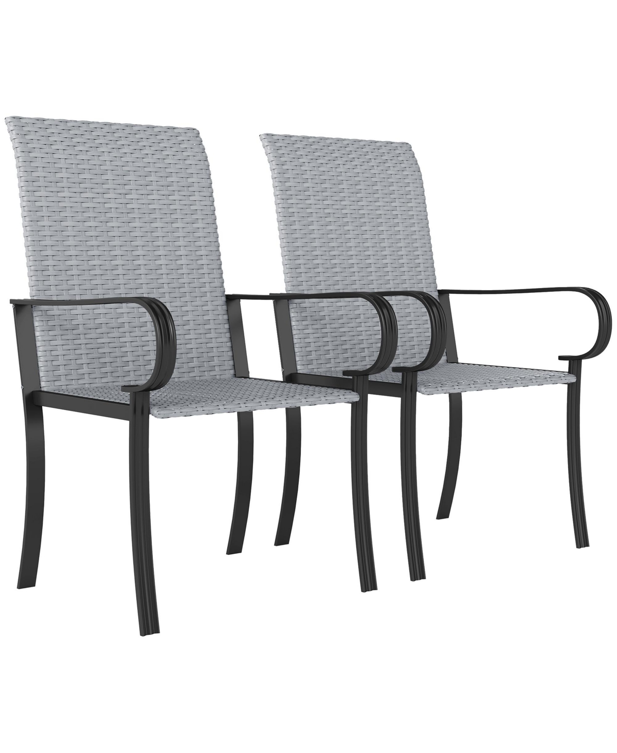 Click here for Outsunny Set of 2 Outdoor Wicker Dining Chairs wit... prices
