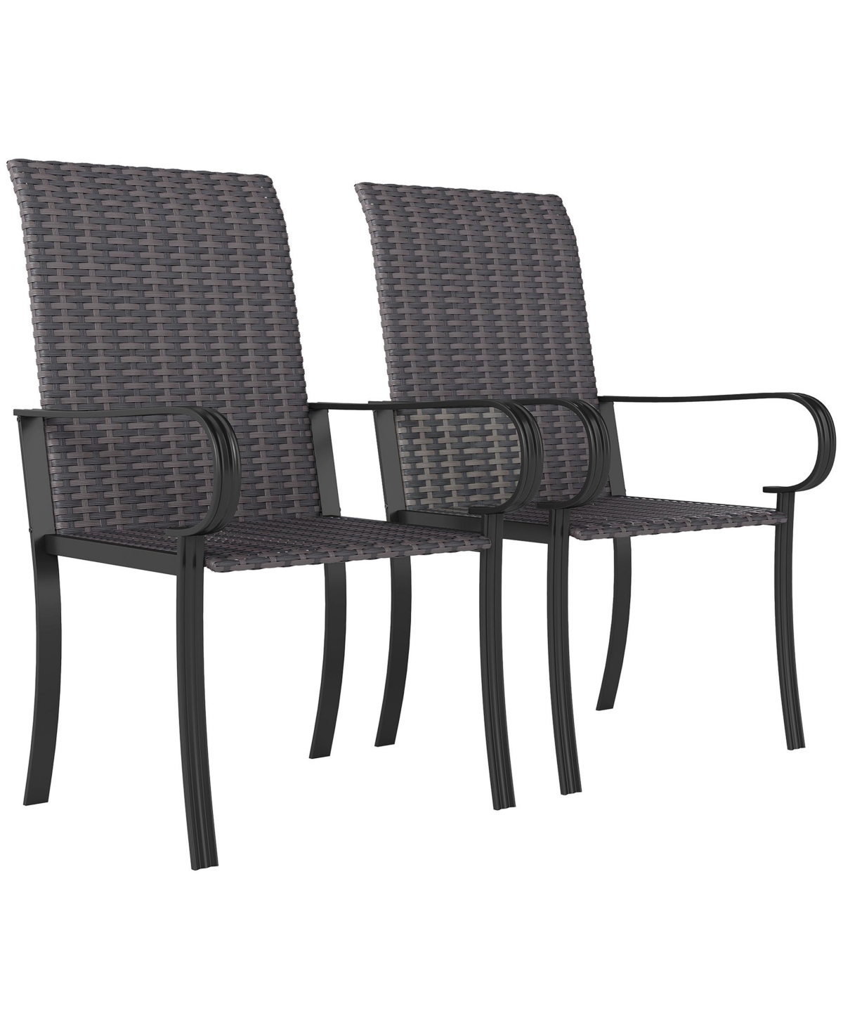 Click here for Outsunny Set of 2 Outdoor Wicker Dining Chairs wit... prices