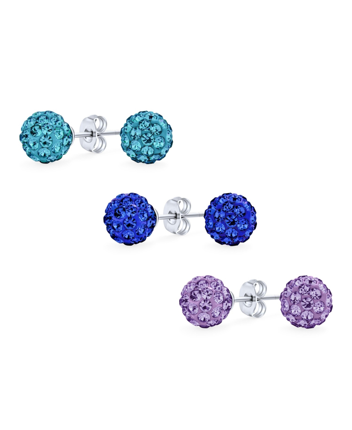Click here for Bling Jewelry Set of 3 Sterling Silver Stud Earrin... prices