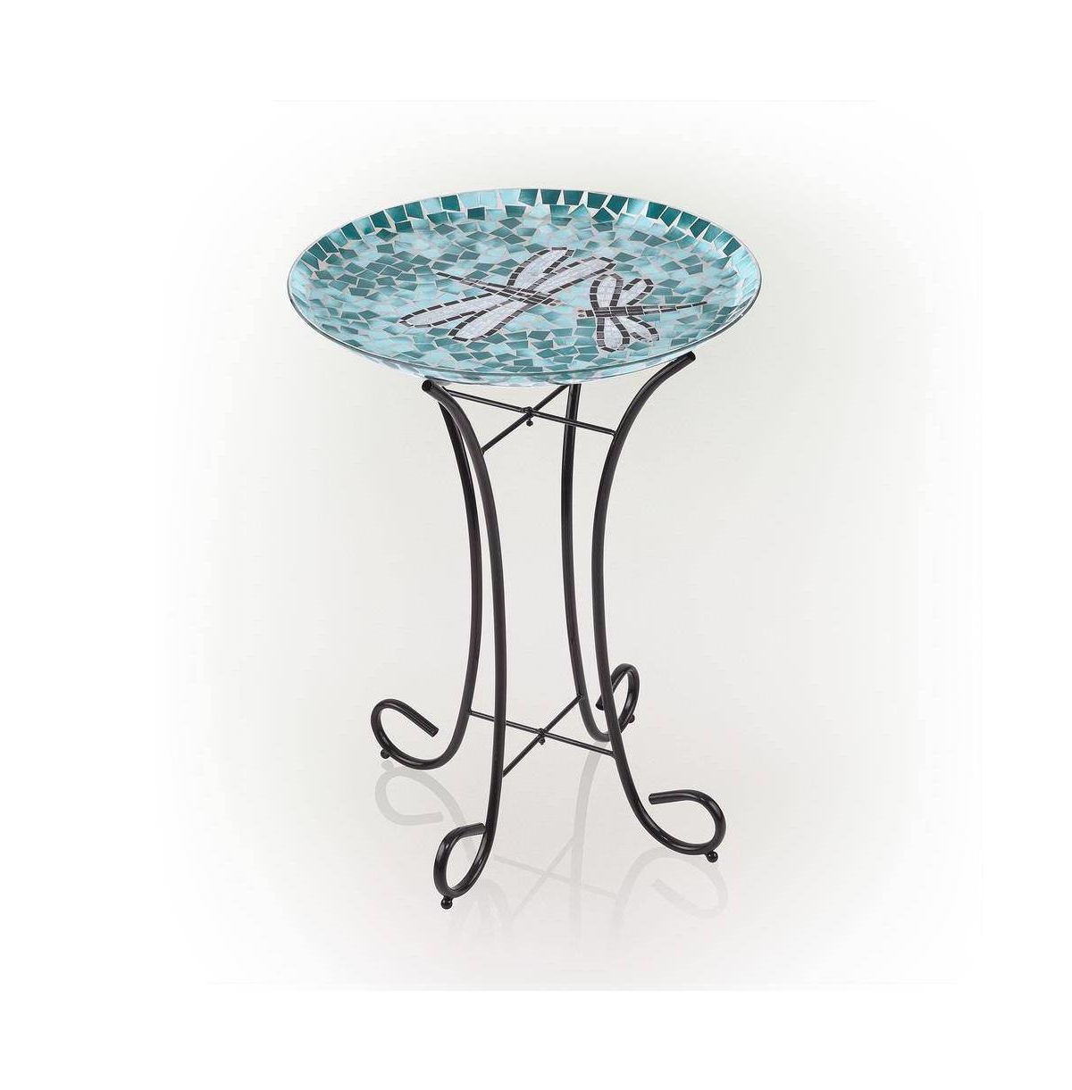Click here for Mosaic Glass Birdbath Bowl with Metal Stand for Ga... prices
