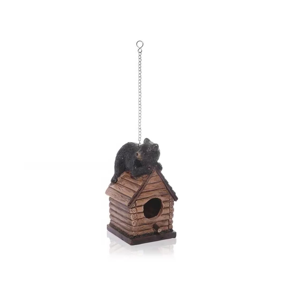 Click here for Outdoor Polyresin A-Frame Birdhouse with Bear Figu... prices