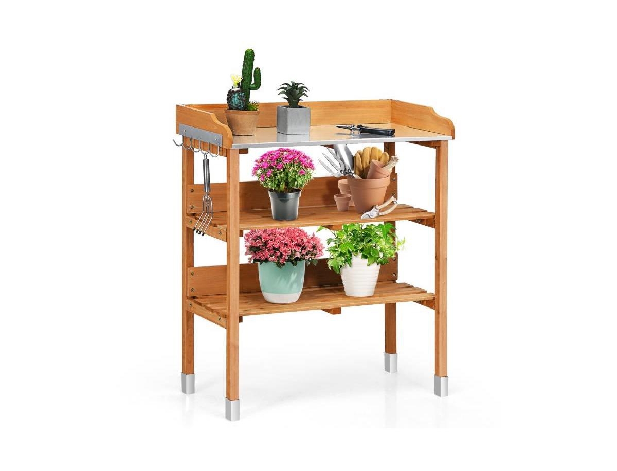 Click here for Outdoor Garden Bench Table with Bottom Storage She... prices