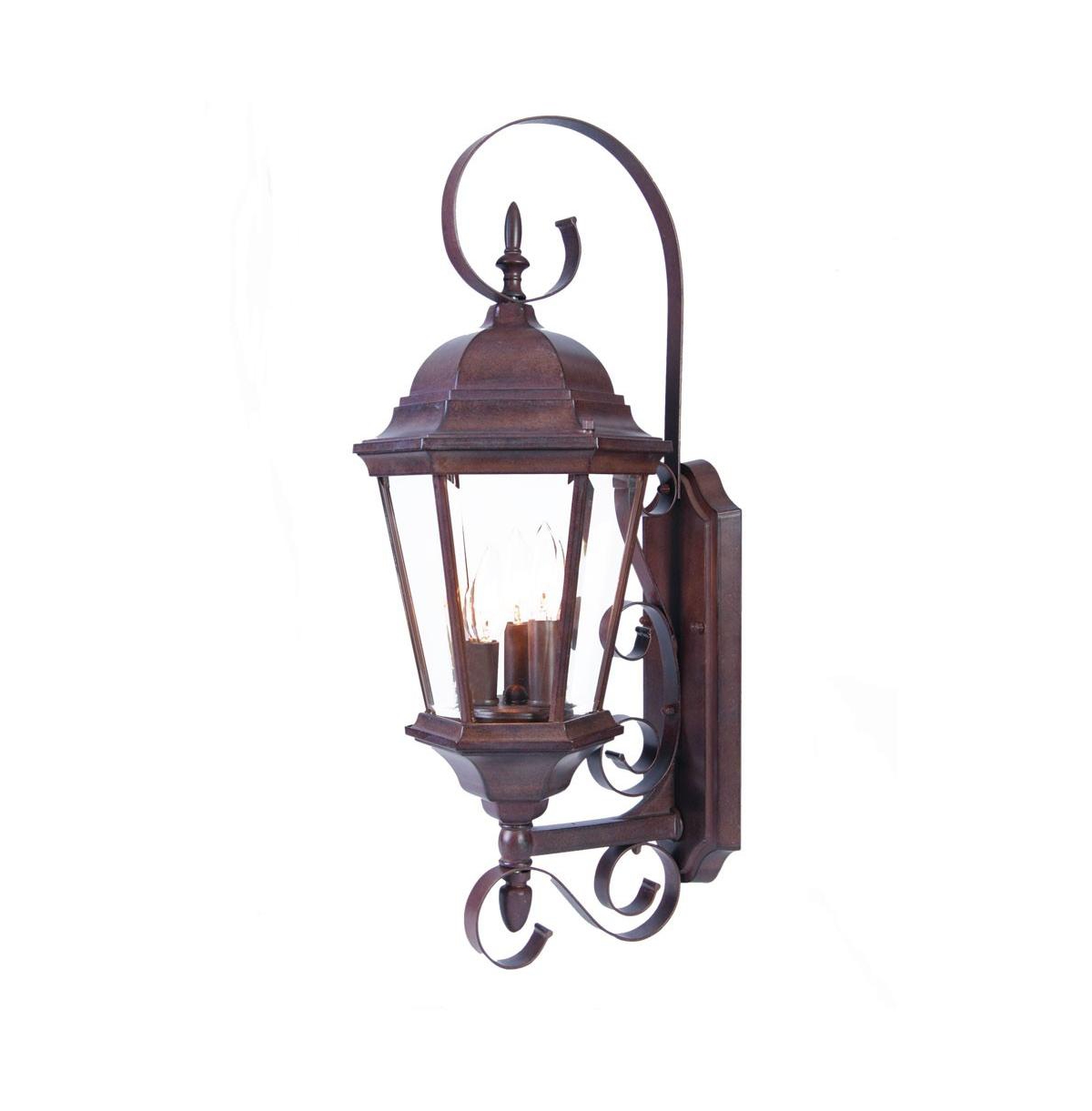 Click here for Three Light Dark Brown Swing Arm Lantern Wall Ligh... prices