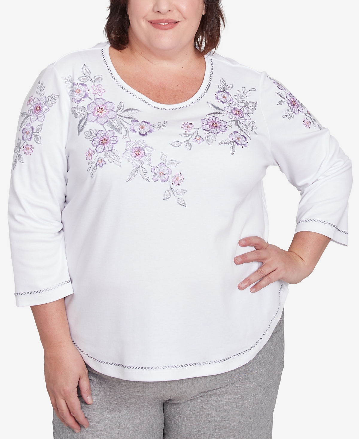 Click here for Alfred Dunner Plus Size Crystal Springs Embroidere... prices