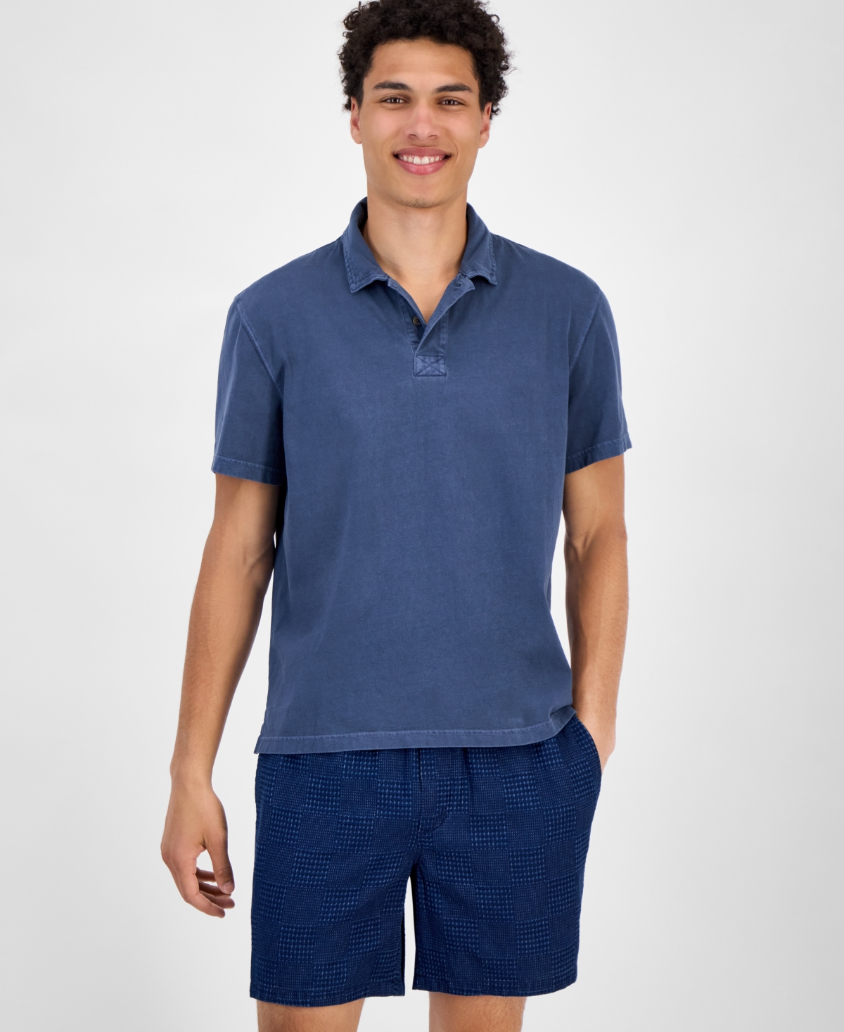 Click here for Sun + Stone Mens Sun Faded Short Sleeve Polo Shirt... prices