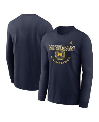 Nike Men's College Navy Michigan Wolverines Slogan Long Sleeve T-Shirt ...