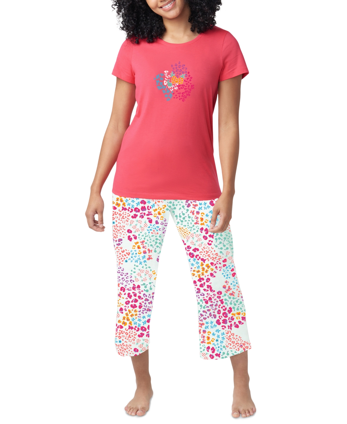 Click here for Hue Womens Printed Short-Sleeve Capri Pajama Set -... prices