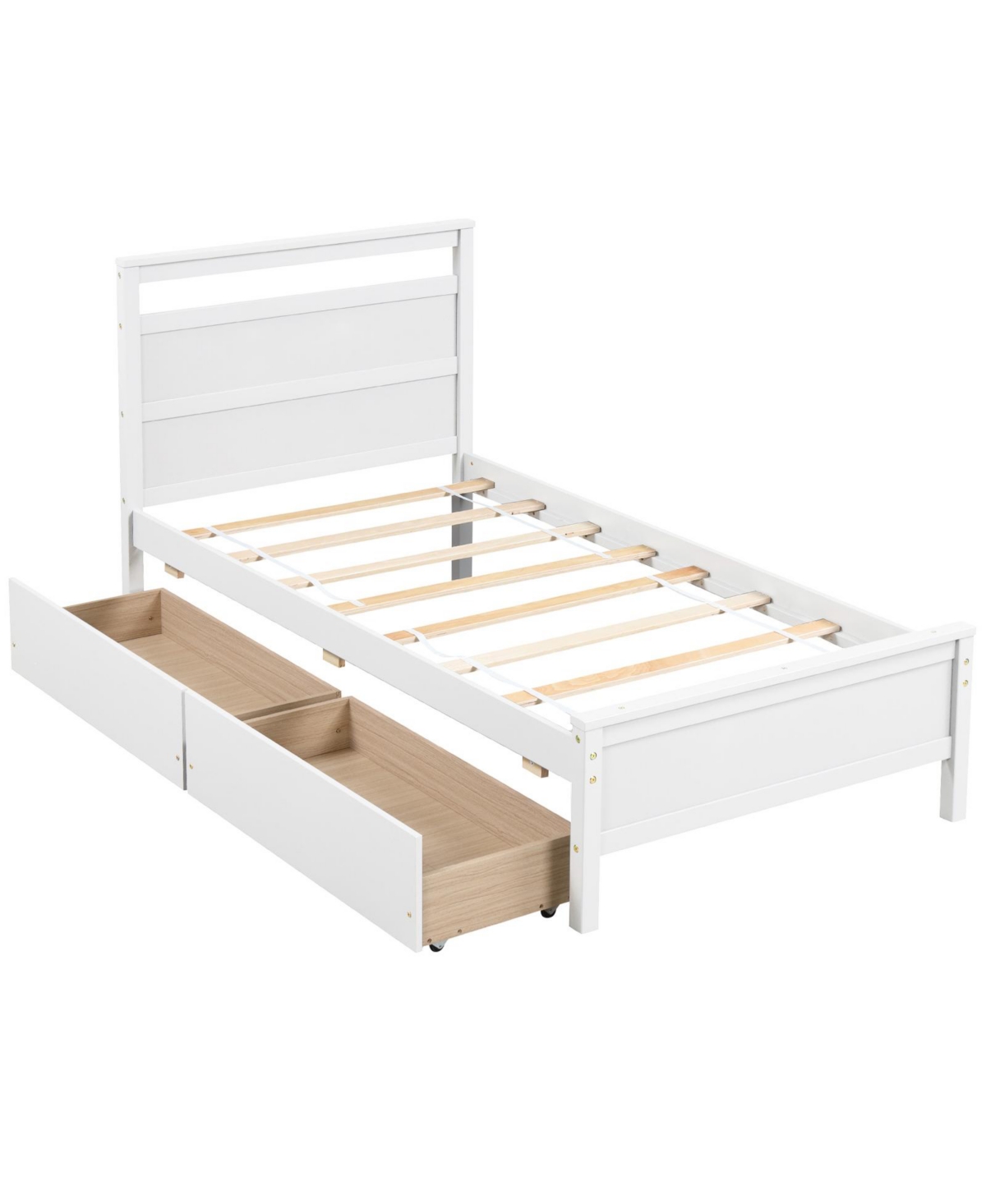 Click here for Twin Size Wooden Bed Frame with 2 Drawers for Teen... prices