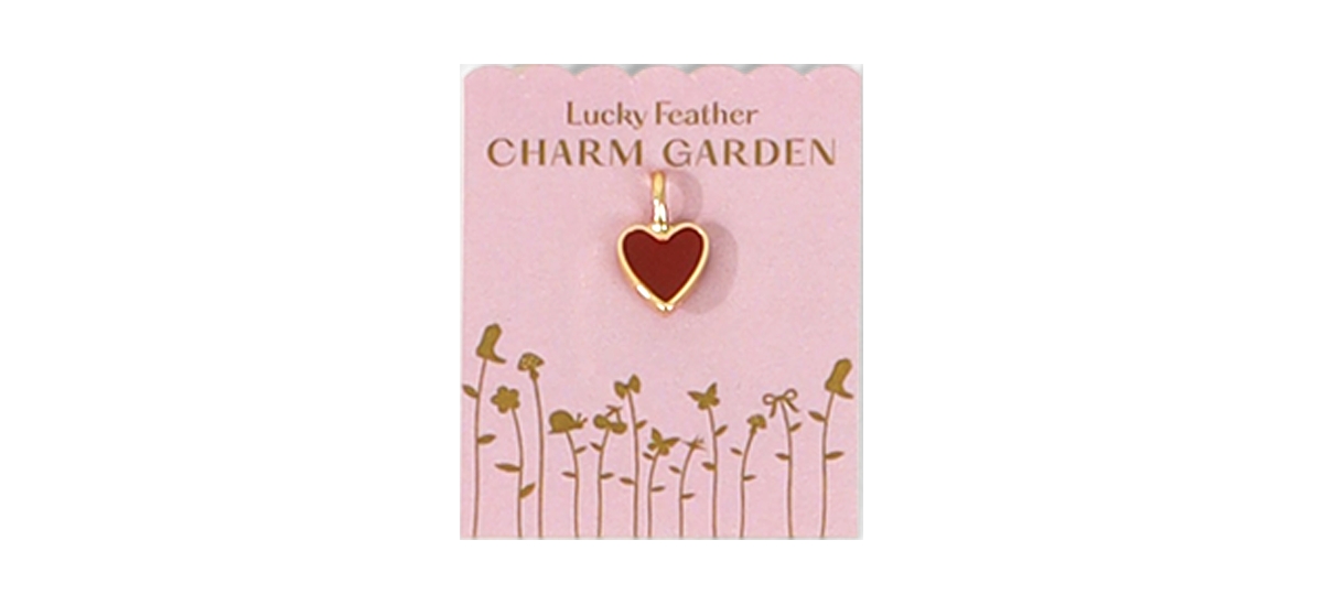 Click here for Lucky Feather Charm Garden - Gold - Red Enamel Hea... prices