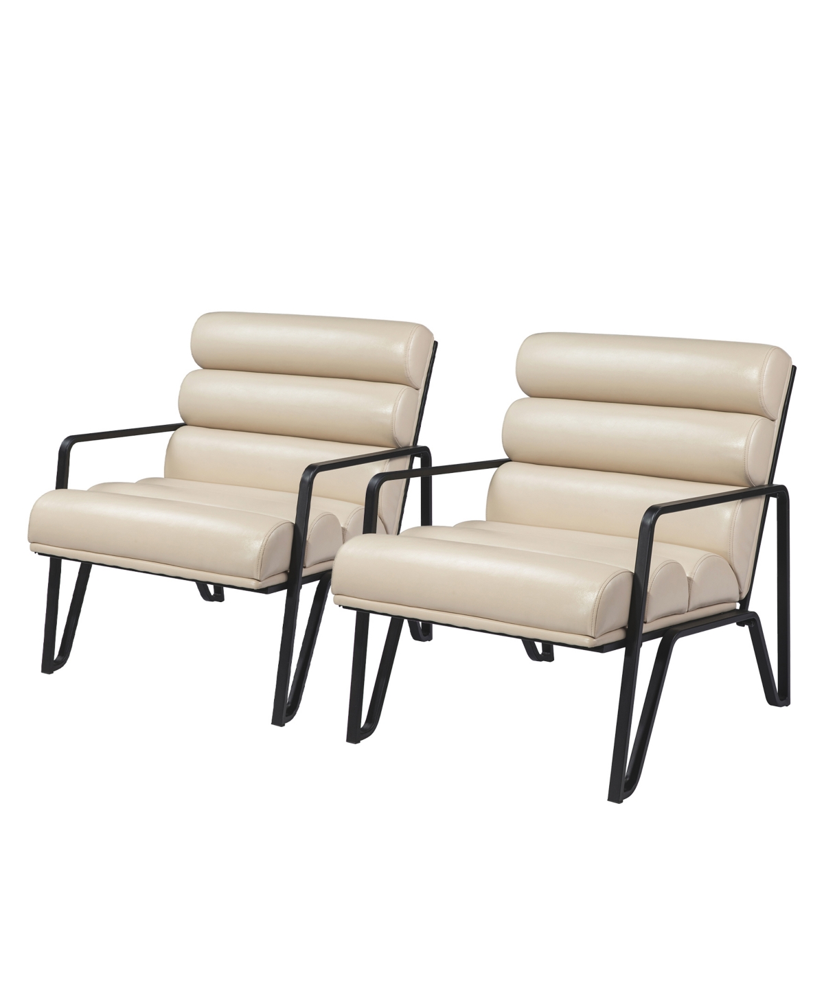 Click here for Glitzhome 2-Pc. Leatherette Modern Wavy Accent Cha... prices