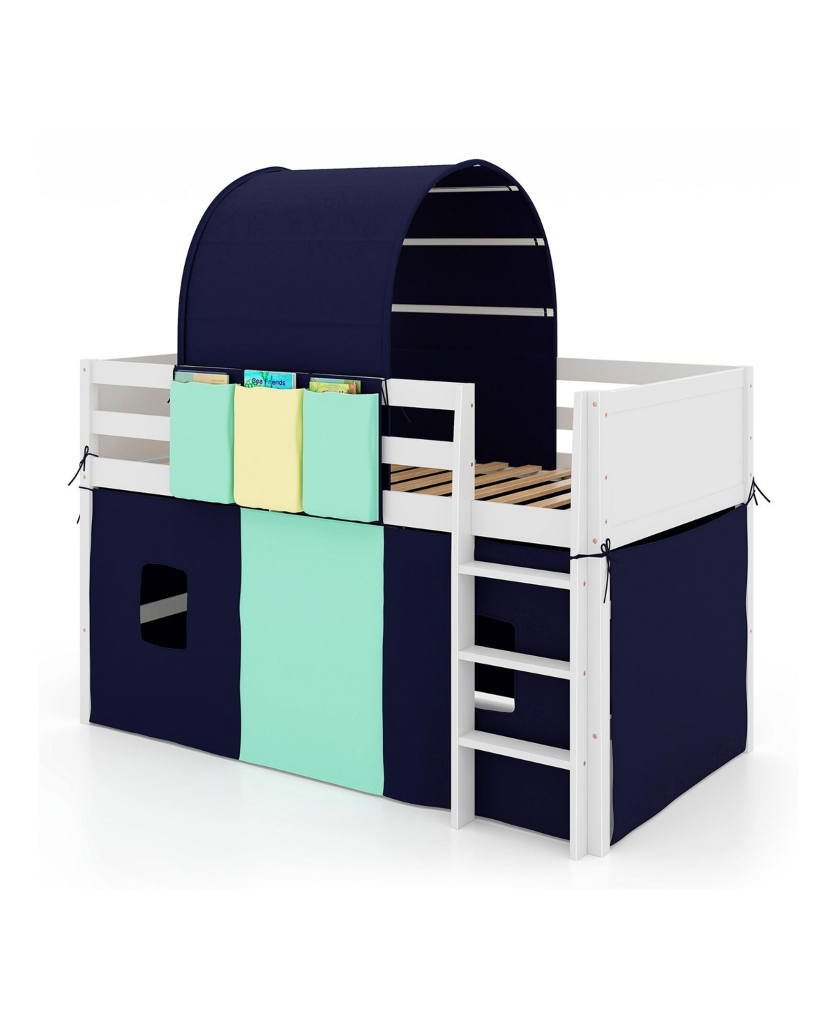 Click here for Twin Size Loft Bed Playhouse Bed Frame with Tower... prices
