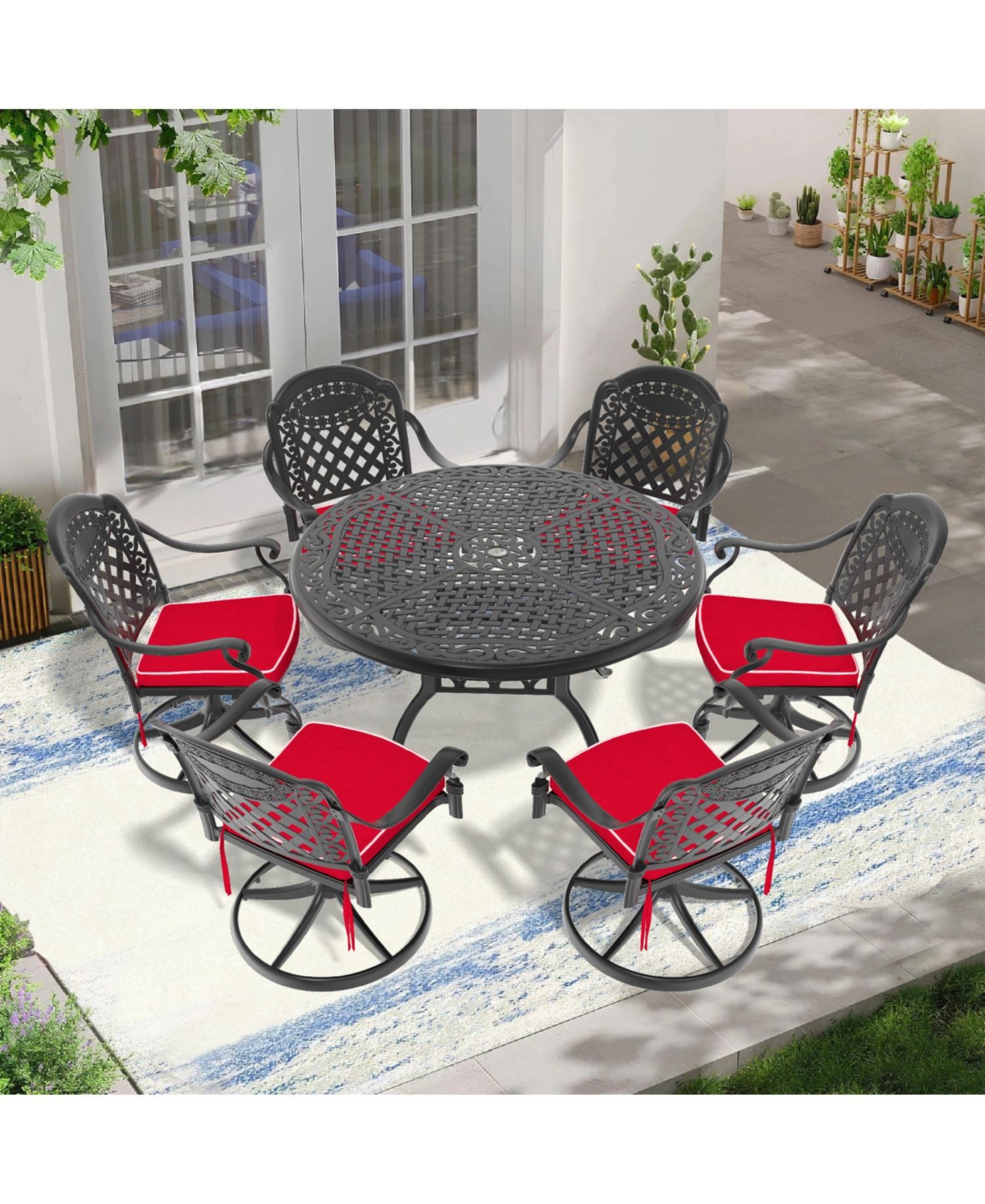 Click here for Streamdale 7-pc Cast Aluminum Dining Set  6 Swivel... prices