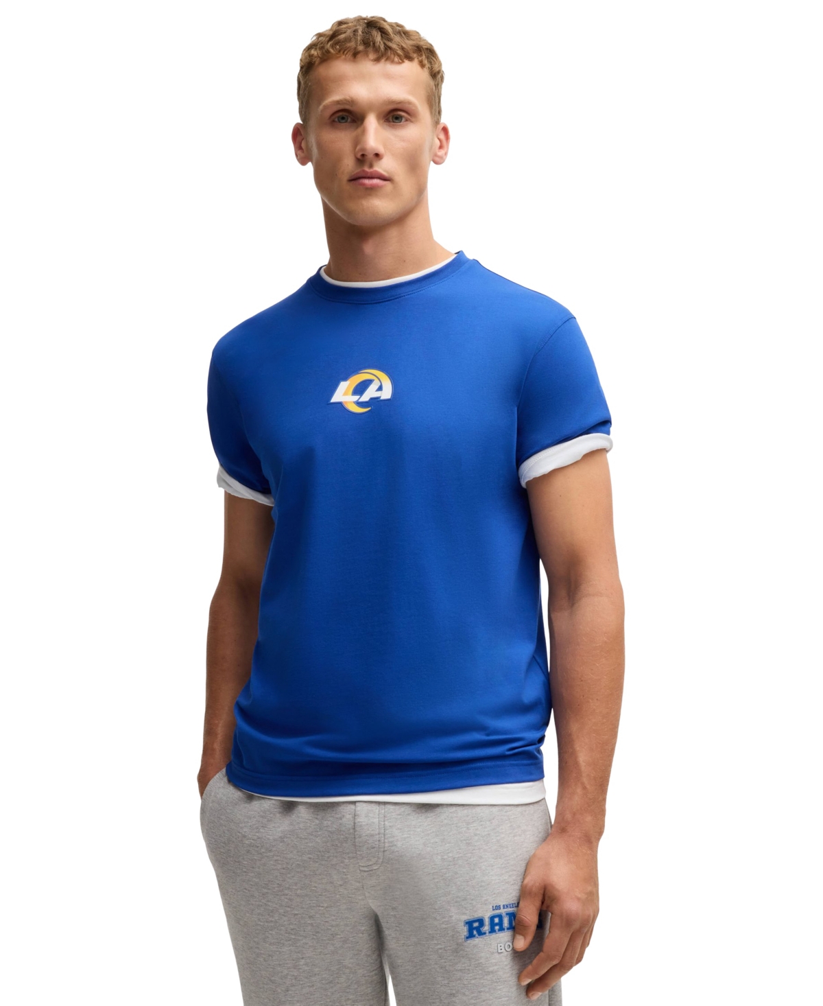 Click here for Hugo Boss X Nfl Branded Mens T-Shirt - Rams Blue prices