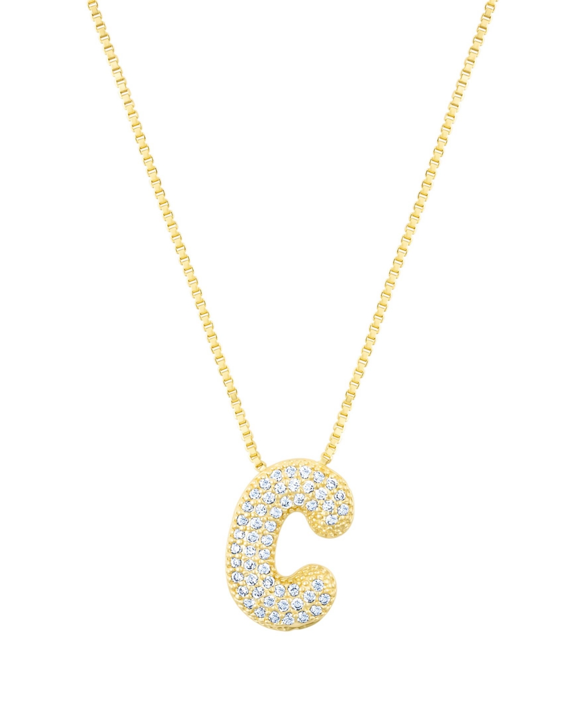Click here for Adornia Gold Pave Bubble Letter Necklace - Gold -... prices