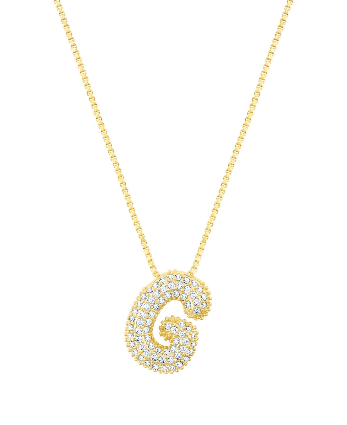Click here for Adornia Gold Pave Bubble Letter Necklace - Gold -... prices