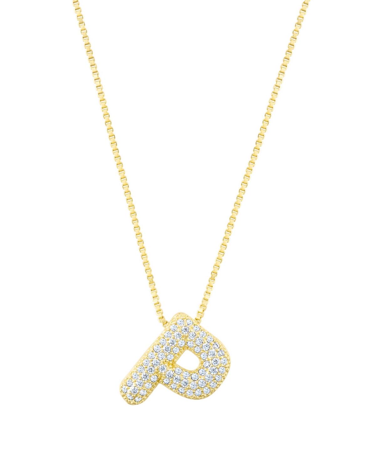 Click here for Adornia Gold Pave Bubble Letter Necklace - Gold -... prices