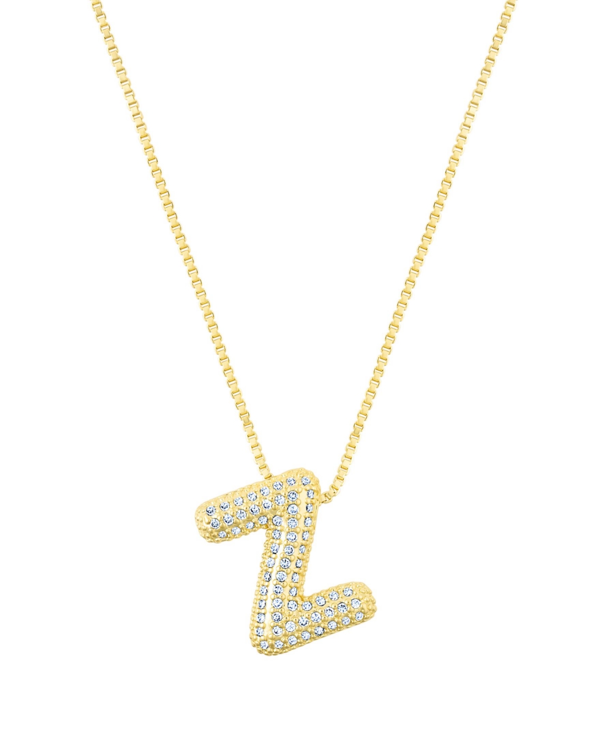 Click here for Adornia Gold Pave Bubble Letter Necklace - Gold -... prices