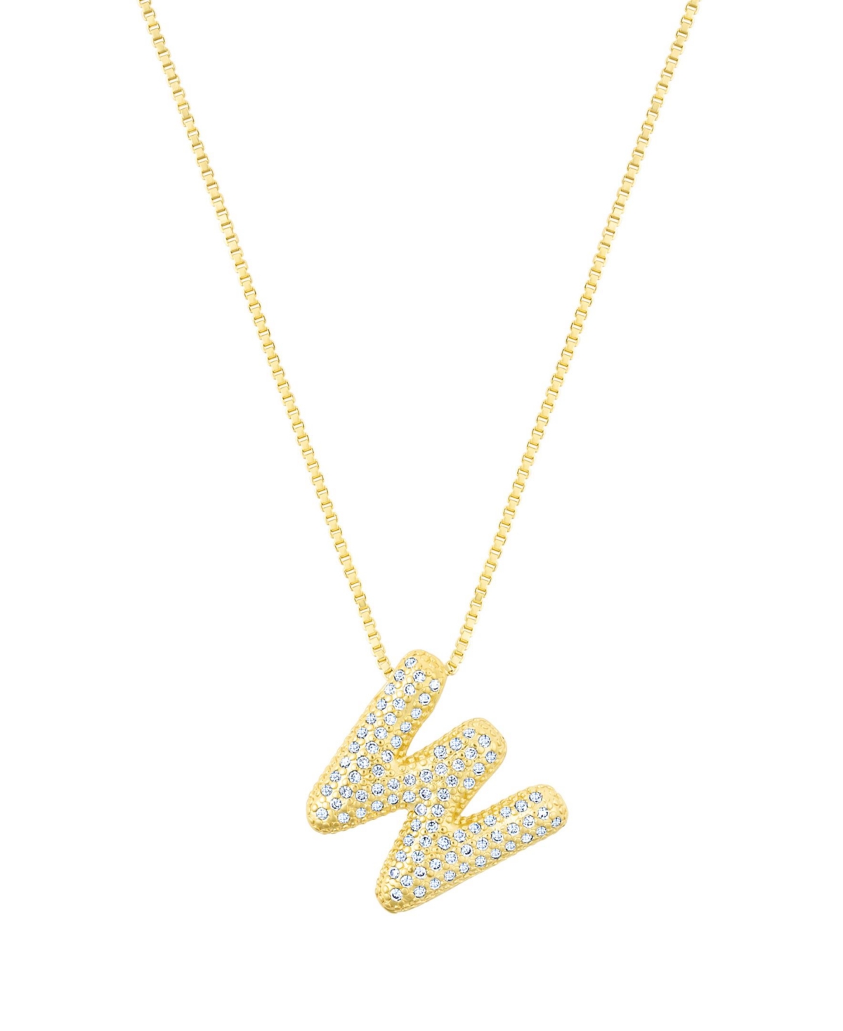 Click here for Adornia Gold Pave Bubble Letter Necklace - Gold -... prices
