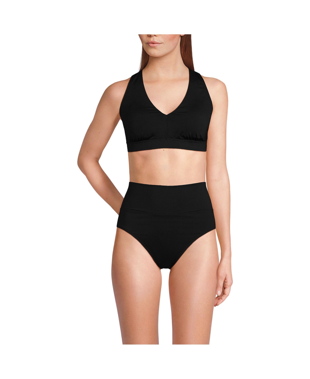 Click here for Lands End Womens V-Neck Bikini and High Waisted Bo... prices