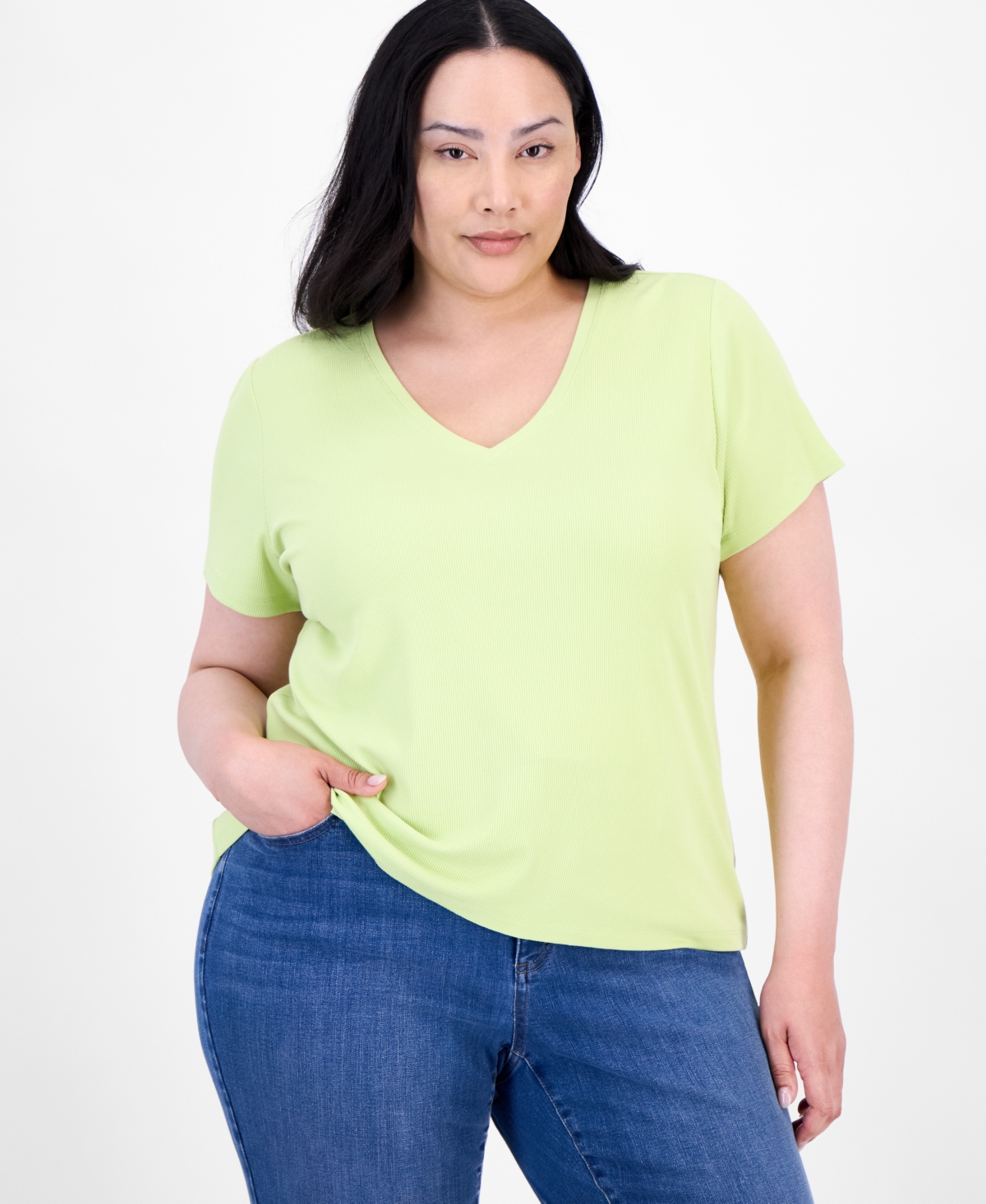 Click here for I.n.c. International Concepts Plus Size V-Neck Rib... prices