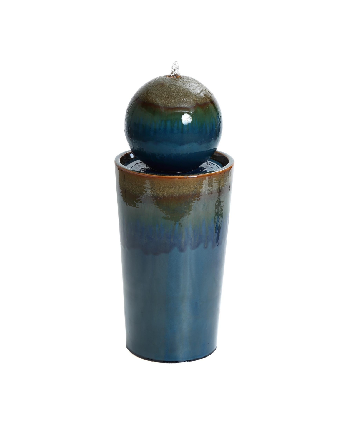 Click here for LuxenHome Glazed Blue and Brown Duo-Tone Sphere on... prices
