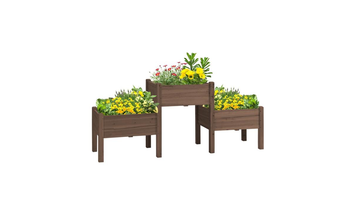 Click here for Durable Wooden Planter Box with Elevated Flower Sh... prices
