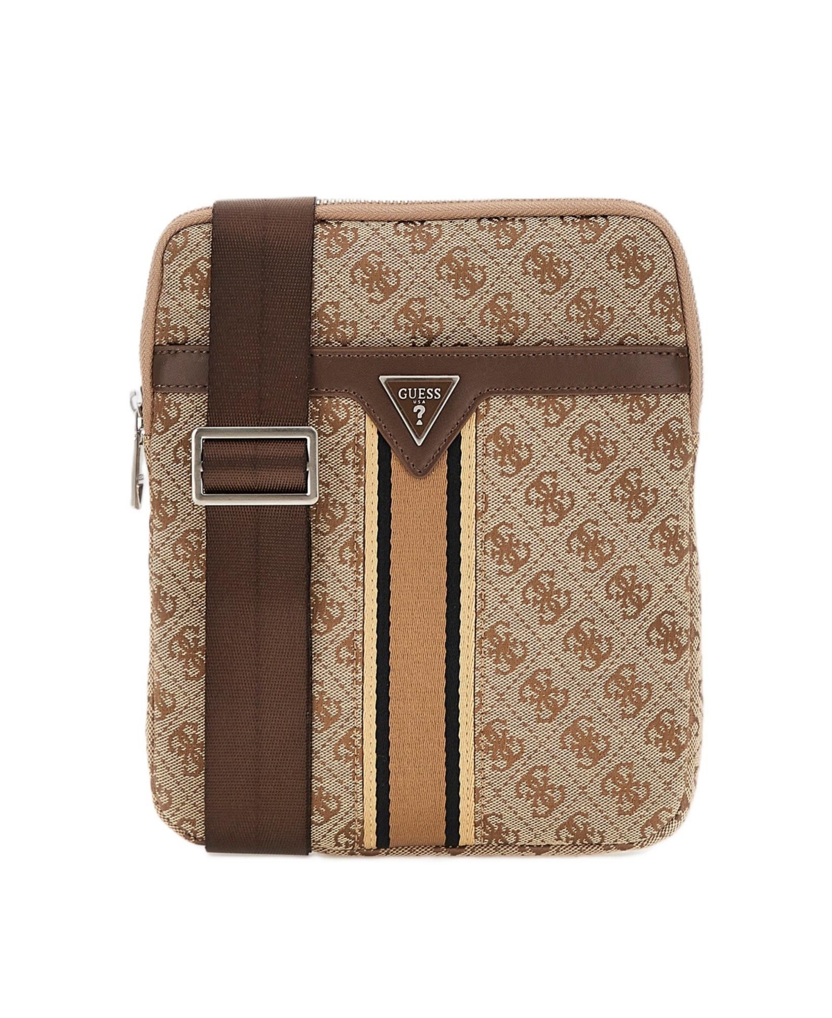 Click here for Guess Mens Milano Flat Crossbody Bag - Light brown prices