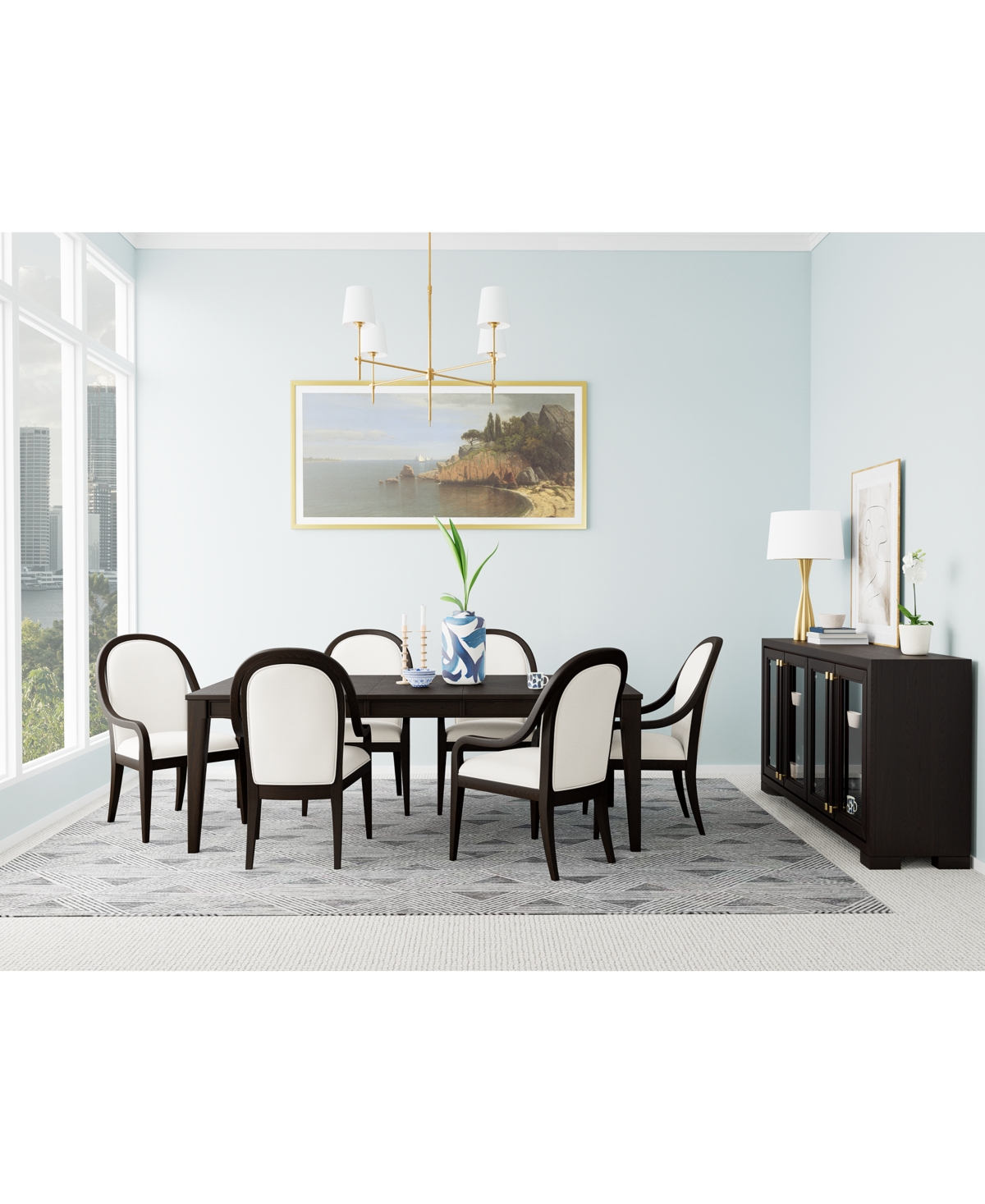 Click here for Mazen 7-Pc. Dining Set (Table & 6 Arm Chairs) - Da... prices