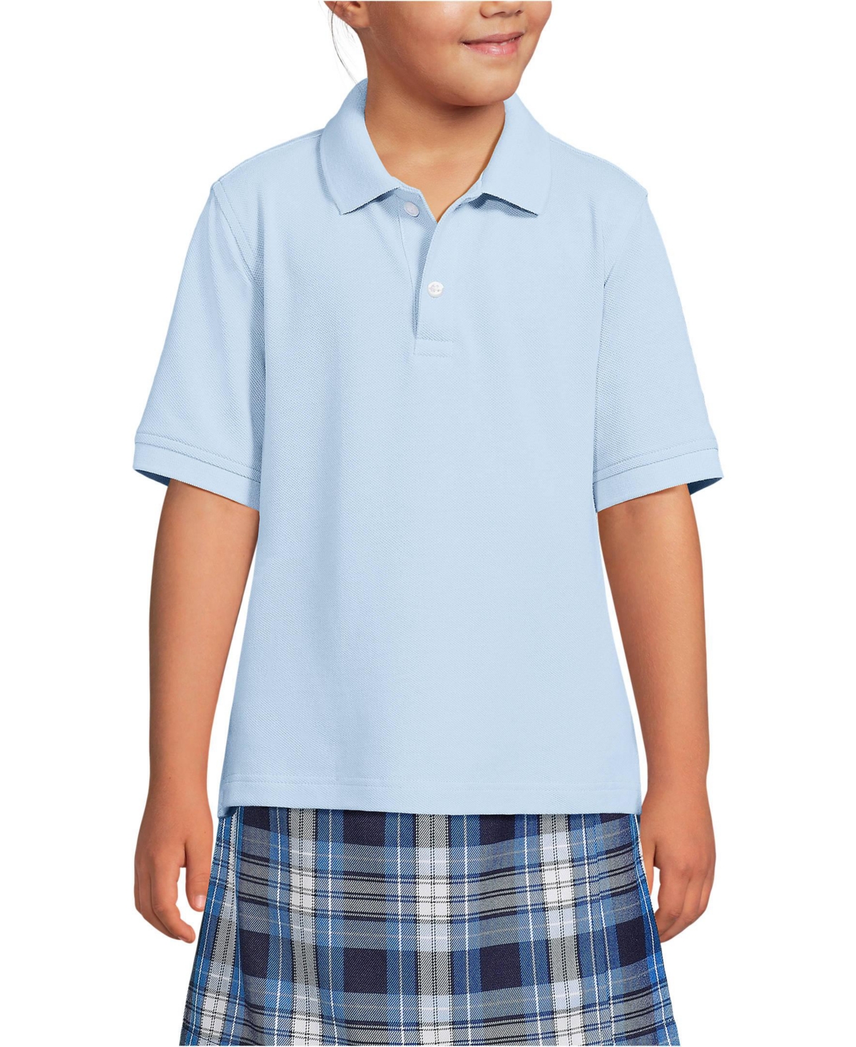 Click here for Lands End Girls Short Sleeve Mesh Polo Shirt - Blu... prices