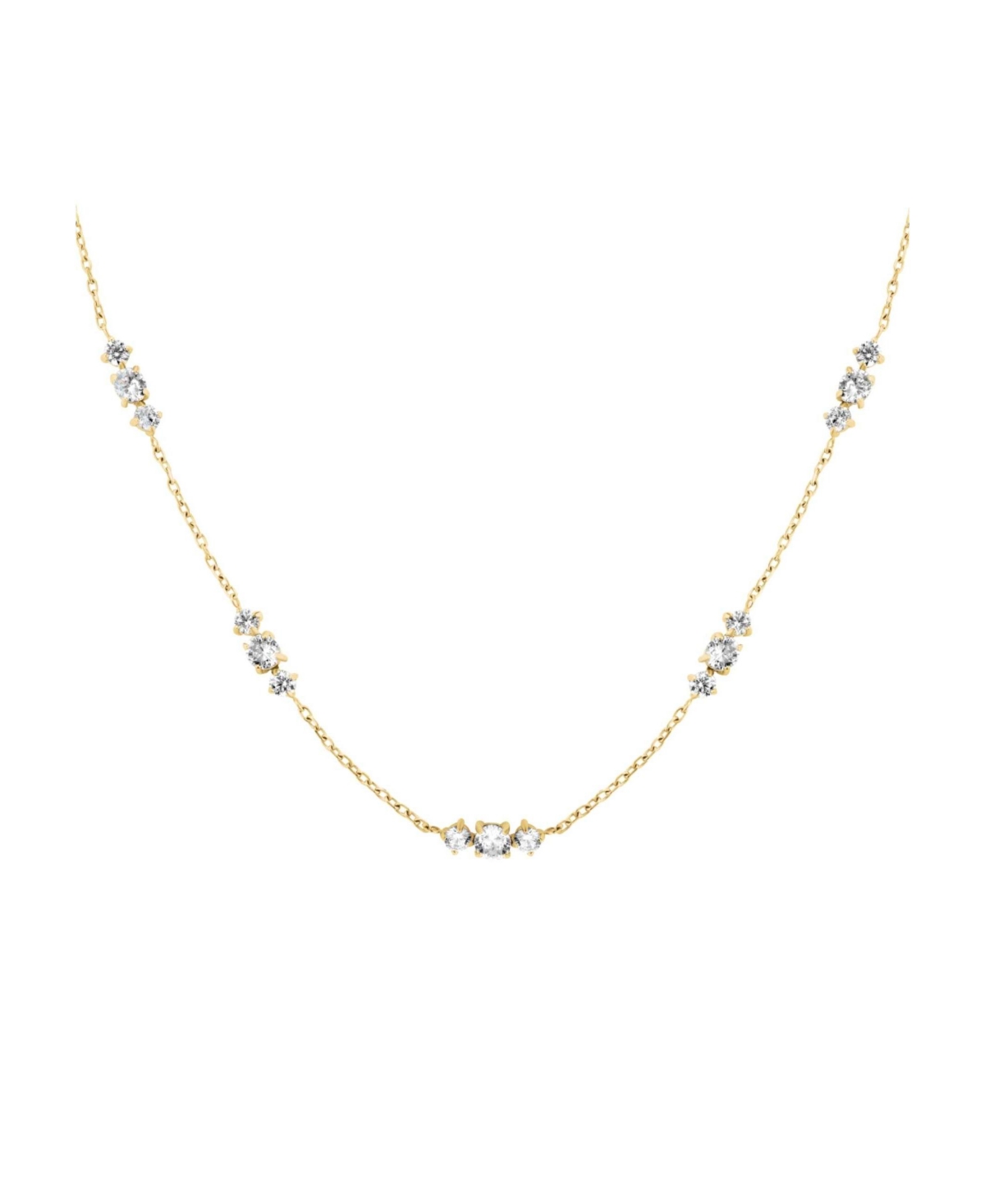 Click here for Rosefield Triple Crystals Necklace In 14K Yellow G... prices