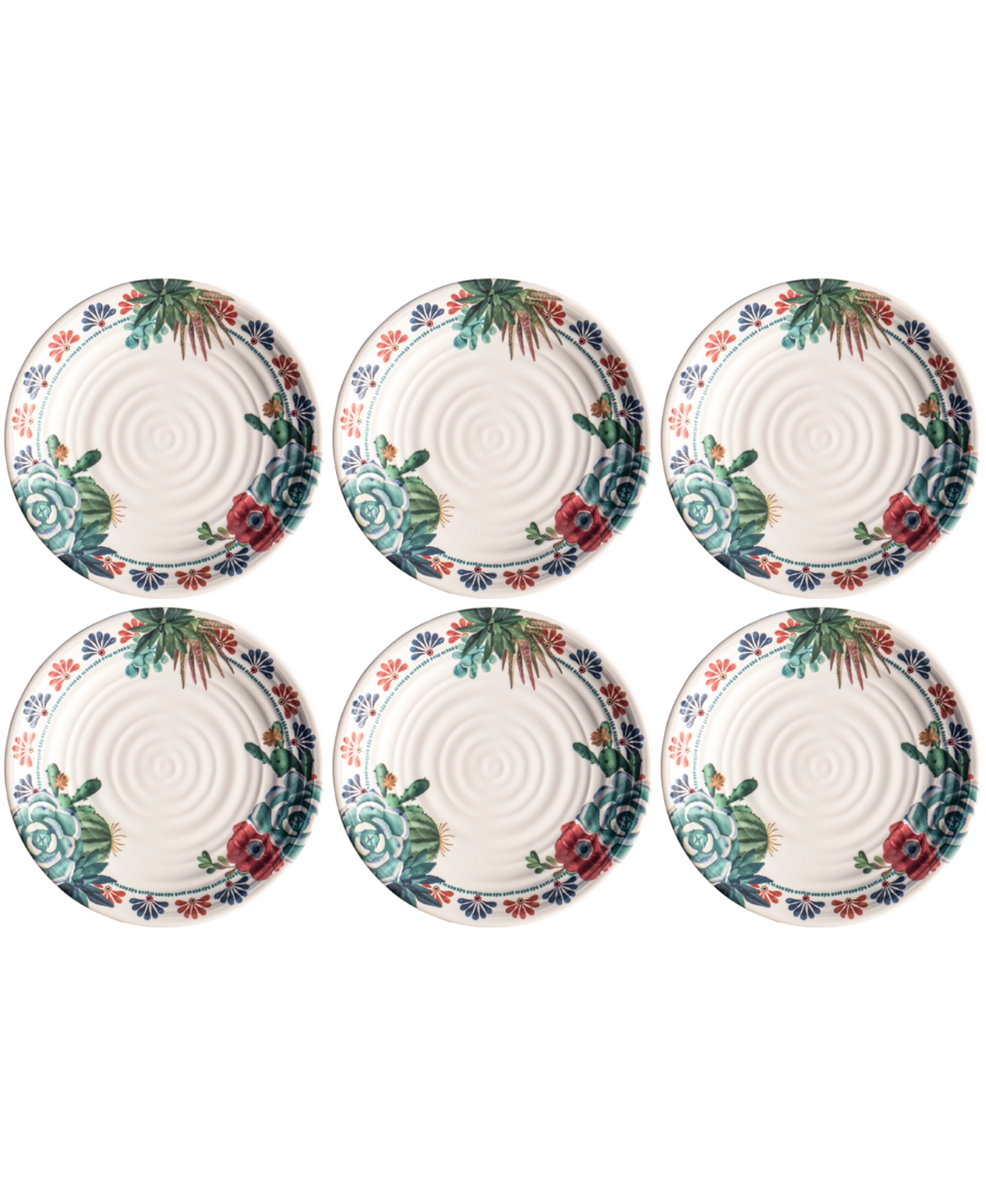 Click here for Abode Homewares Desert Succulent 6-Pc. Dinner Plat... prices